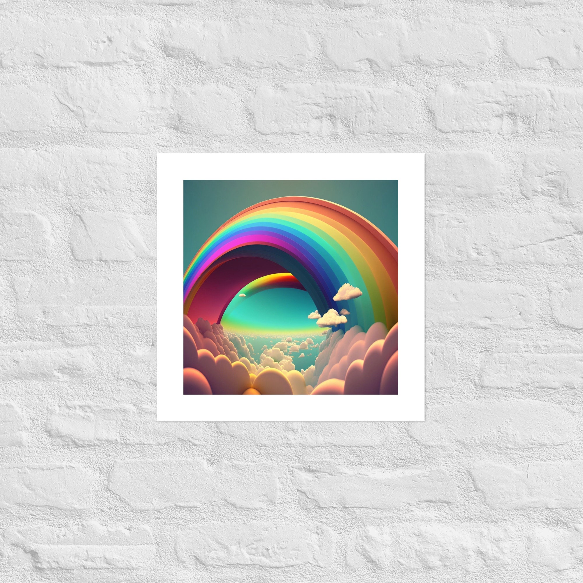 3D Rainbow Wall Poster - Etsy