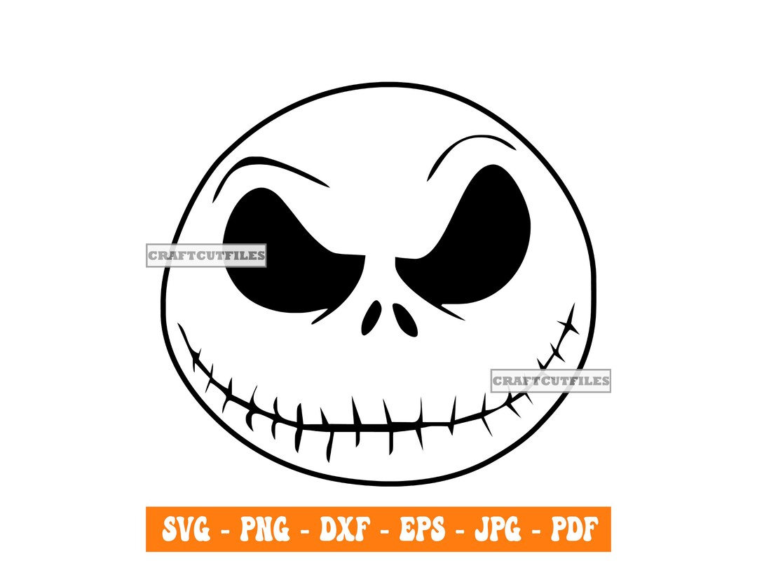 Jack Skellington Face Outline SVG, Nightmare Before Christmas SVG ...