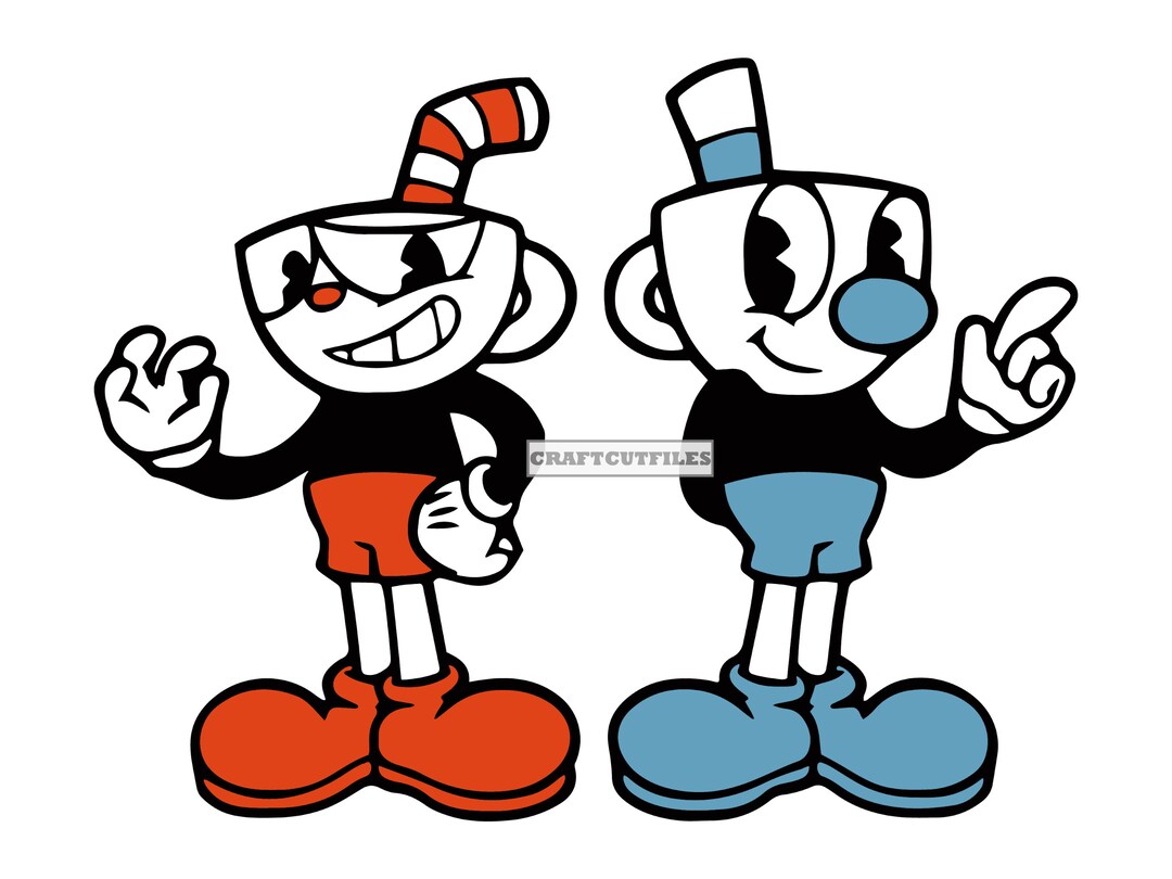 Cuphead and Mugman SVG PNG DXF Clipart Files for Cricut Cut - Etsy