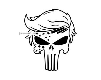 Trump Punisher Skull SVG | USA Flag | Patriotic Vector | Silhouette ...