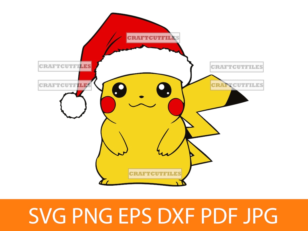 Pikachu Christmas SVG, Pikachu Santa SVG, Pikachu Pokemon SVG, Pikachu ...
