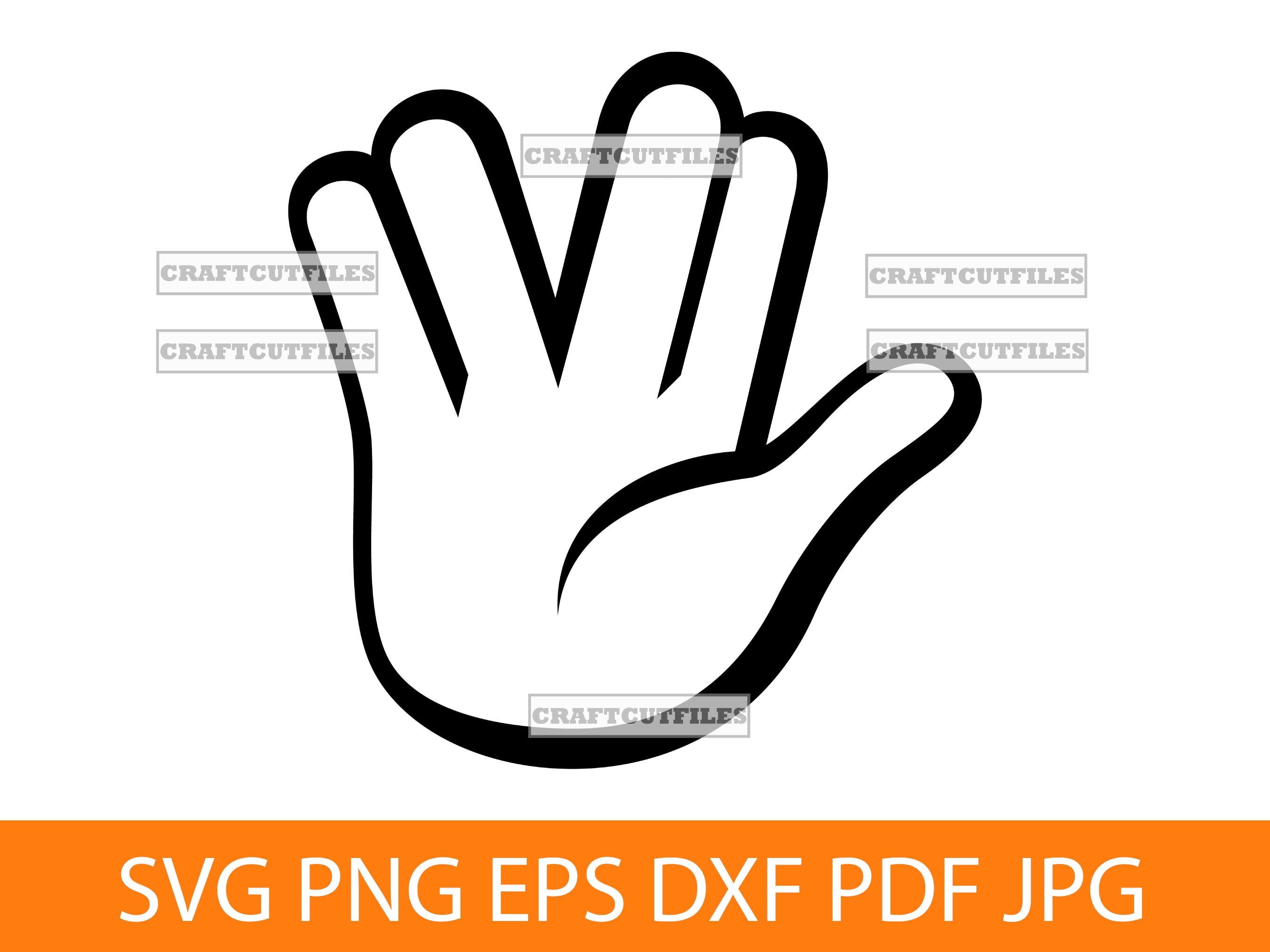 Vulcan Salute SVG, Spock Sign SVG, Hand Gesture Svg, Vulcan Salute ...