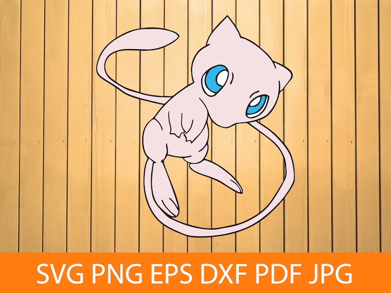 Mew SVG PNG DXF, Pokemon Svg, Mew Clipart, Mew Files for Cricut, Mew ...