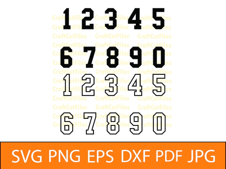 Sport Numbers SVG PNG DXF - Etsy