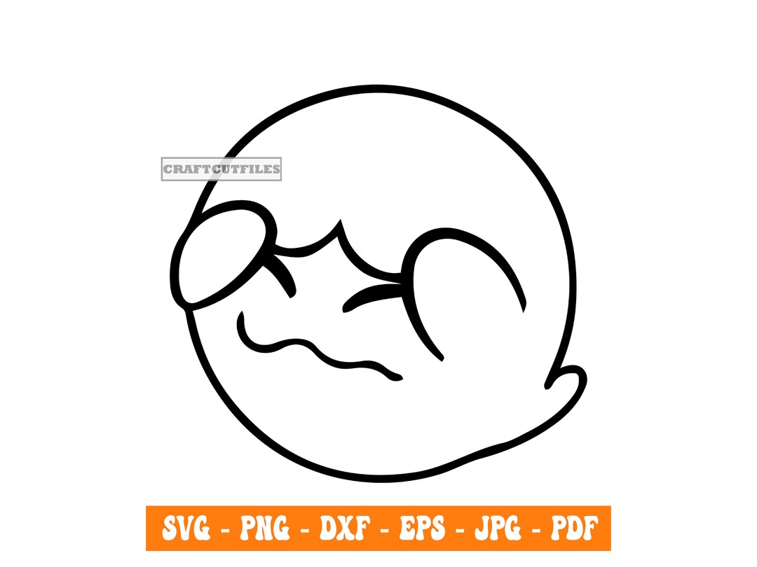 Boo #3 SVG PNG PDF, Scared Hiding Mario Boo Svg, Boo Clipart, Boo ...