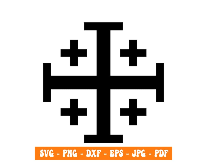 Jerusalem Cross SVG PNG DXF, Jerusalem Cross Clipart, Files for Cricut ...