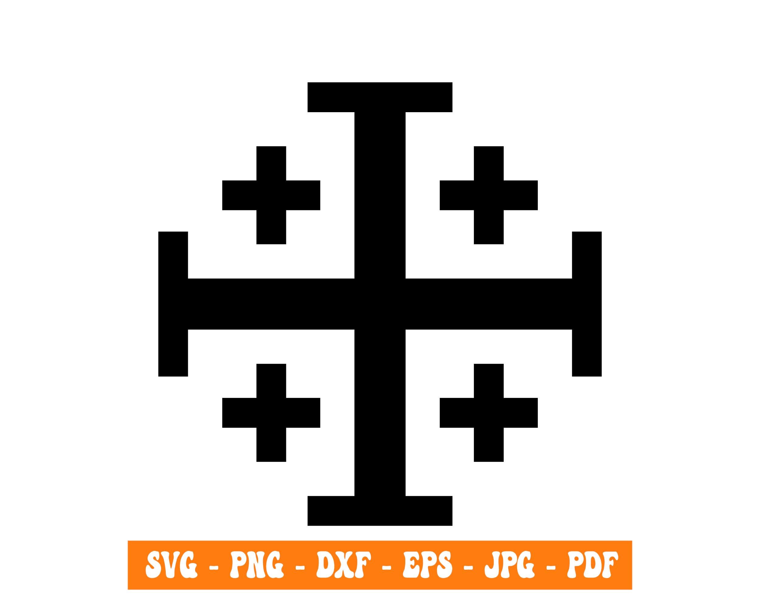 Jerusalem Cross SVG PNG DXF, Jerusalem Cross Clipart, Files for Cricut ...