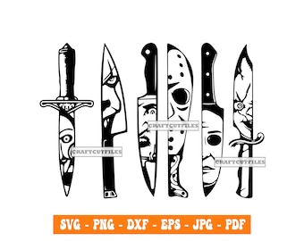 Horror-movie-characters-in-knives-svg - Etsy