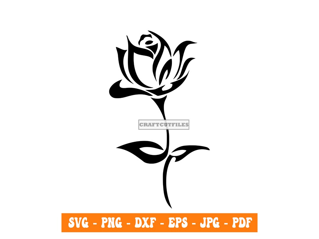 Single Rose SVG, Simple Rose SVG, Tribal Rose SVG, Rose Clipart, Rose ...