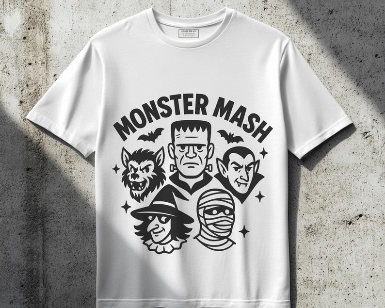 Monster Mash SVG PNG DXF, Halloween Monsters Cut File, Frankenstein ...