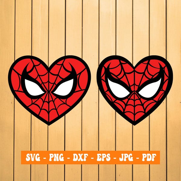 Spiderman Heart Svg - Etsy