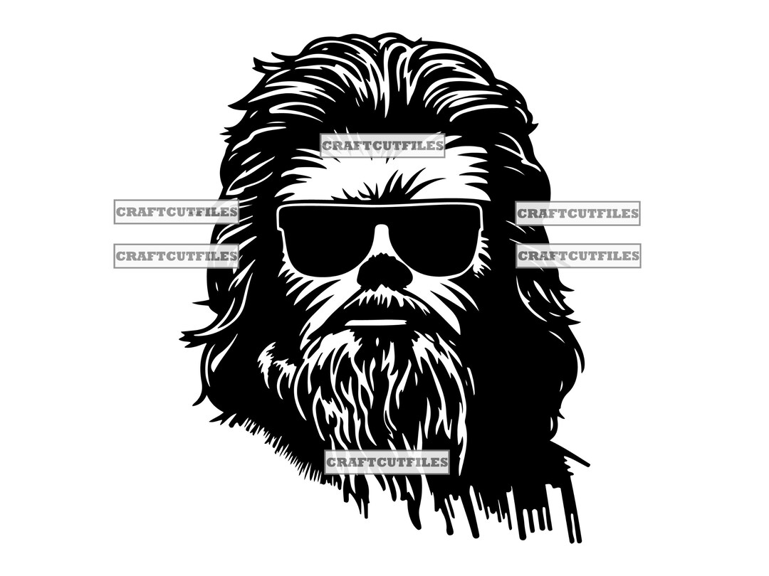 Chewbacca #2 SVG PNG DXF, Chewbacca With Sunglasses Svg, Cool Chewbacca ...