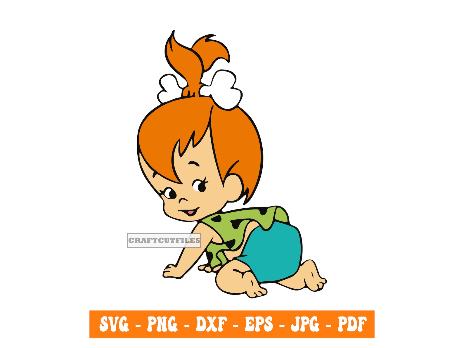 Pebbles Flintstone #2 SVG PNG PDF, Pebbles Flintstone Clipart, Pebbles ...
