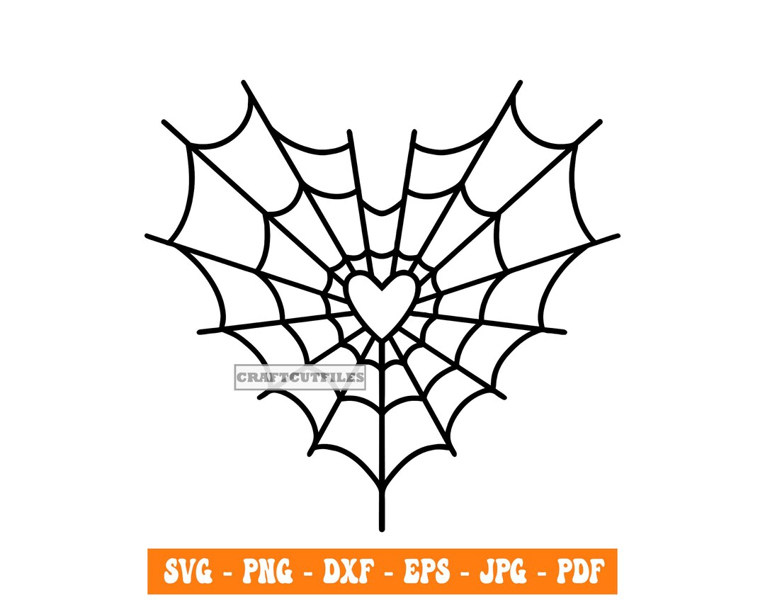 Heart Spider Web Valentines Day SVG PNG DXF, Clipart, Files for Cricut ...