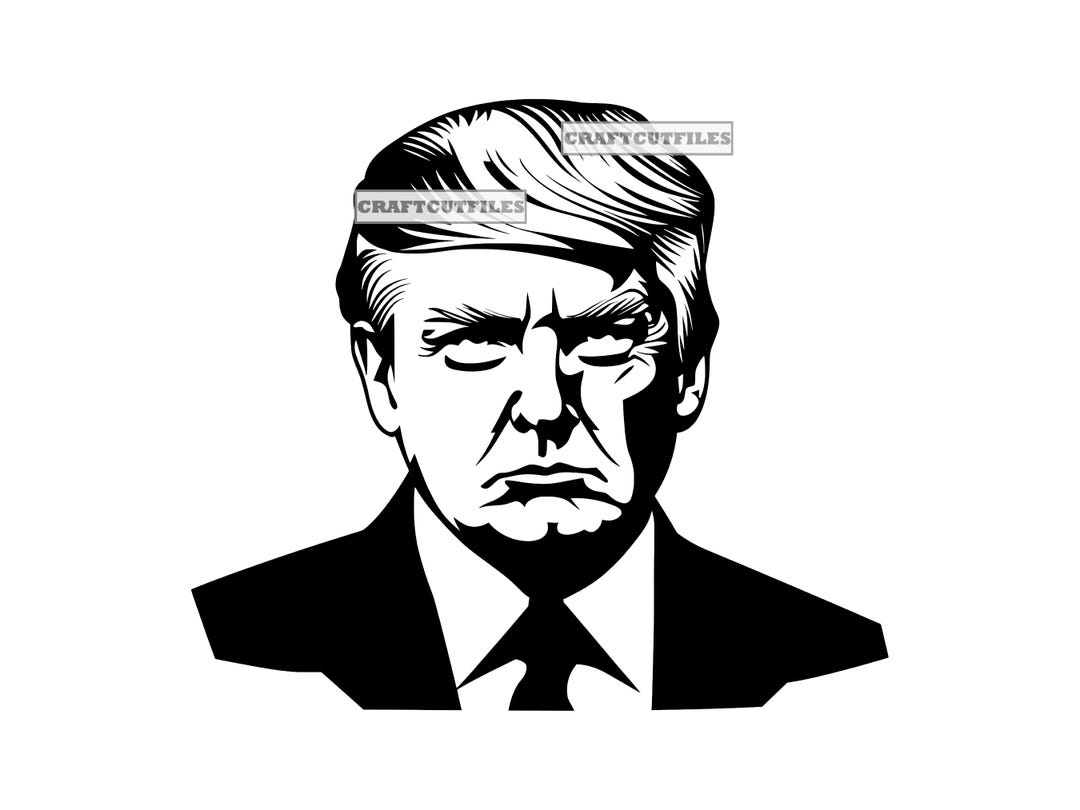 Trump SVG PNG Files, Donald Trump Face Clipart, Cricut Silhouette ...