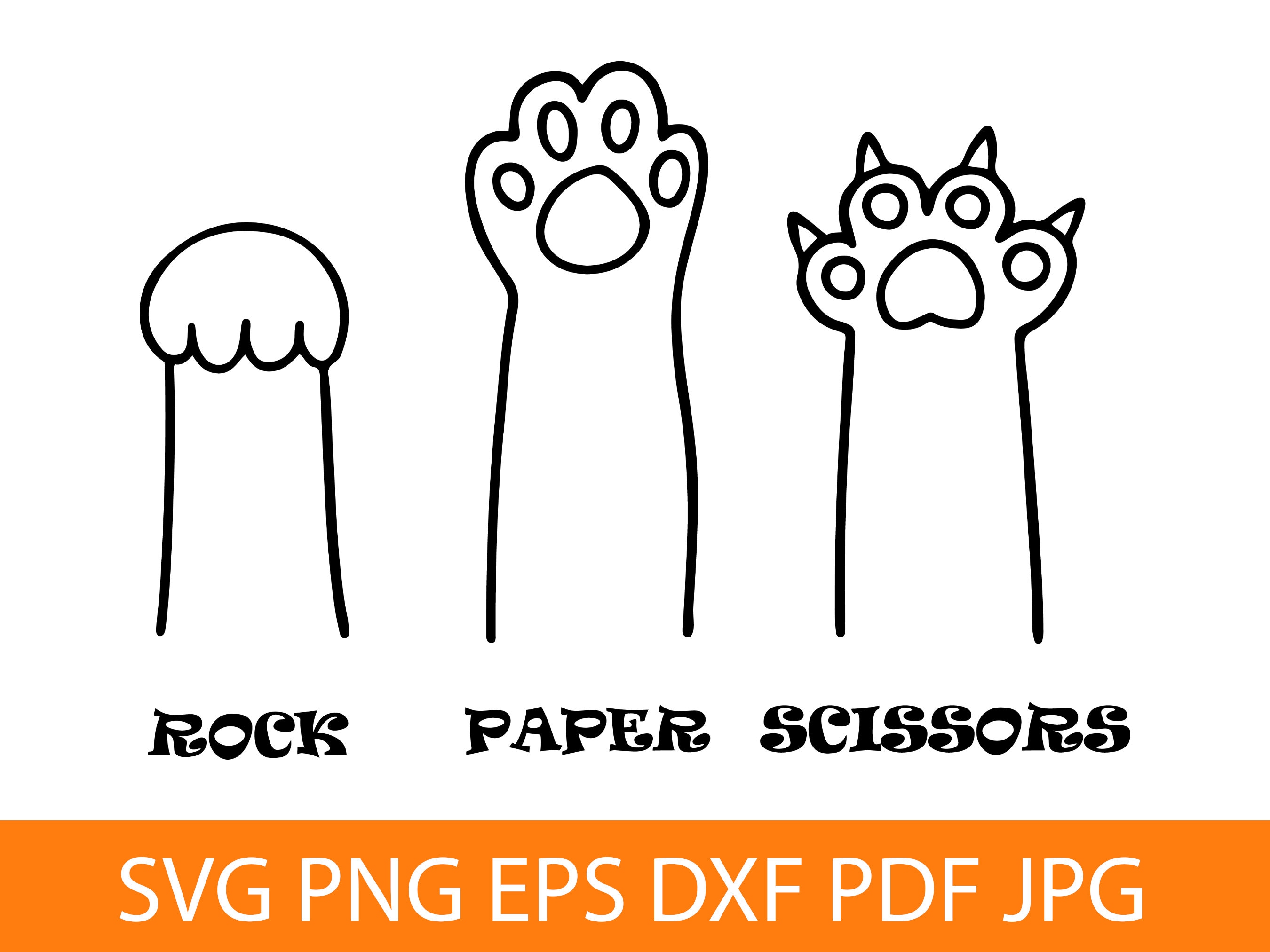 Cat Paw SVG PNG DXF Rock Paper Scissors Svg Pet Animal Paw - Etsy