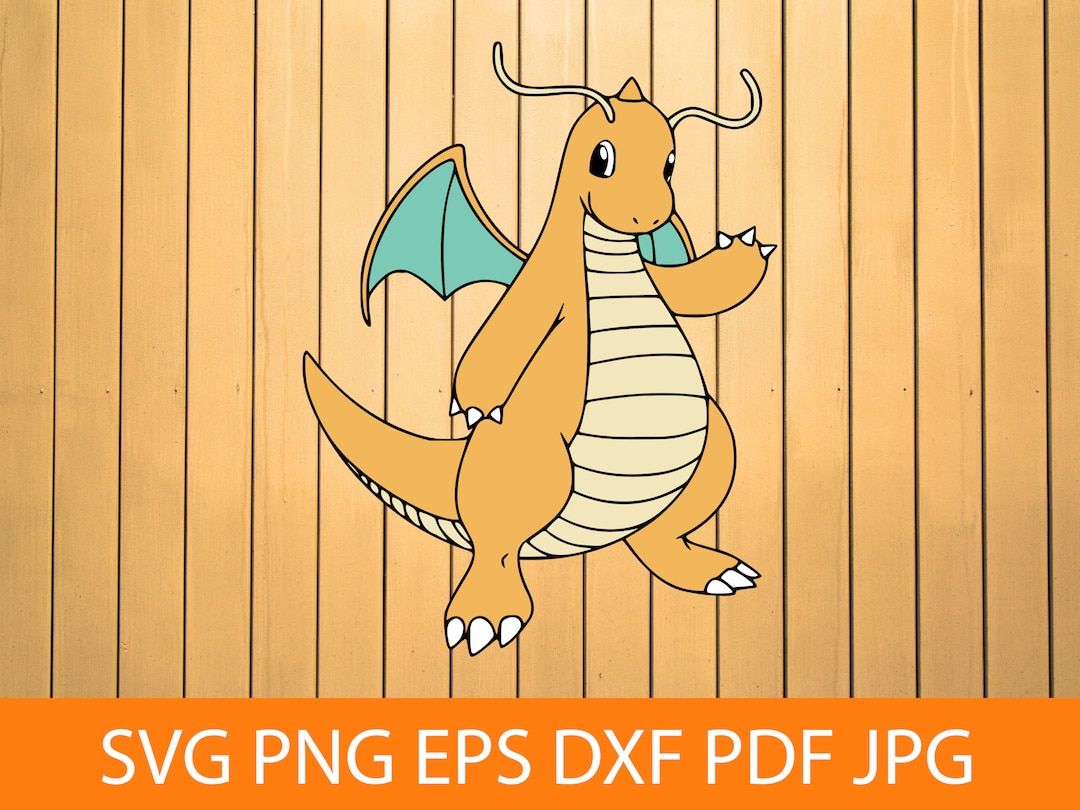 Dragonite SVG PNG DXF, Pokemon Svg, Dragonite Clipart, Dragonite Files for Cricut, Dragonite Cut ...