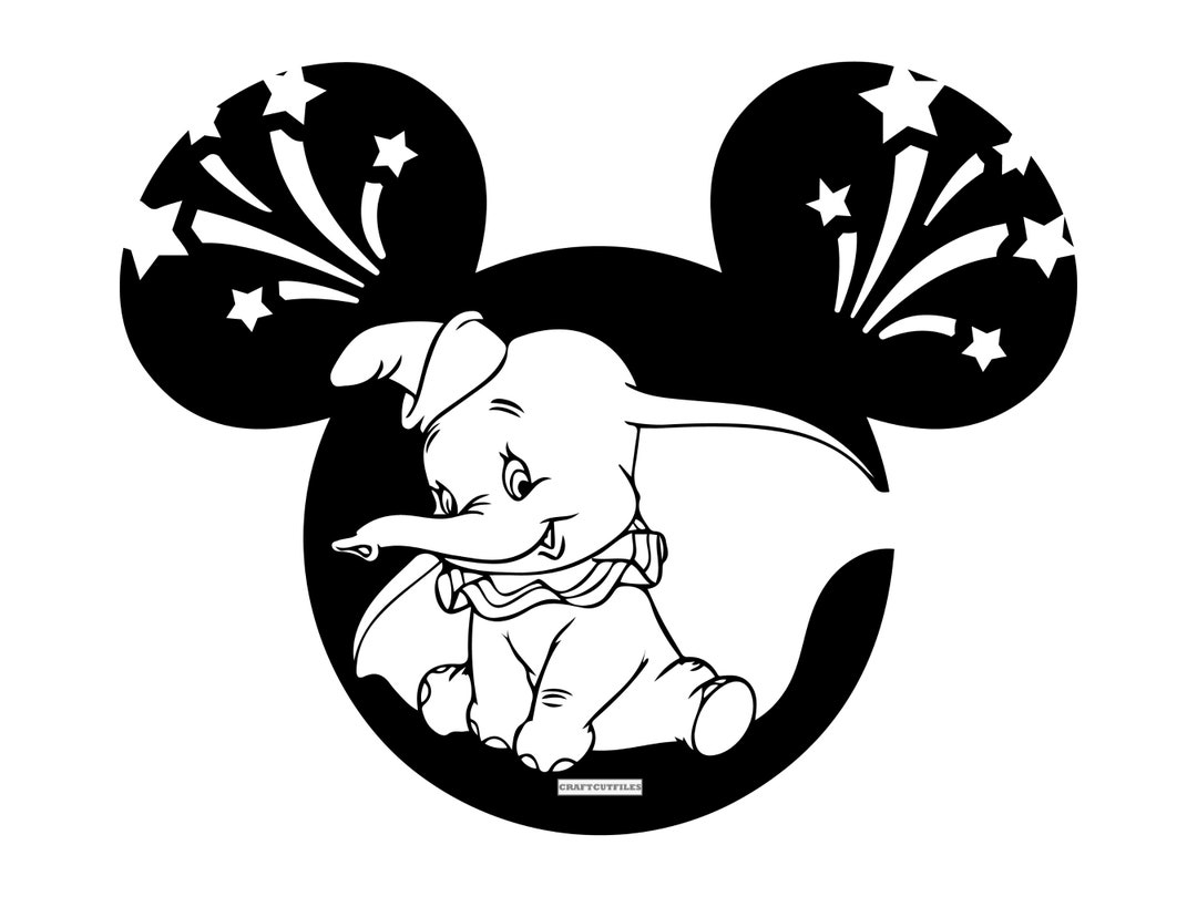 Dumbo SVG PNG DXF, Disneyland Ears Svg, Dumbo Clipart, Dumbo Files for ...