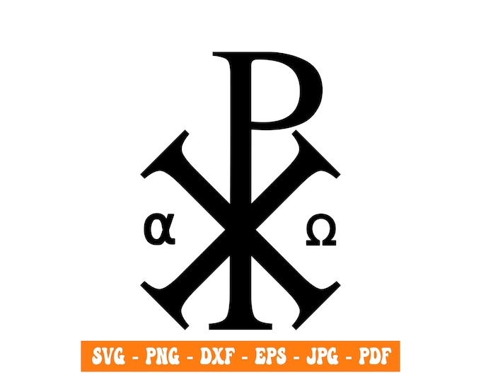 Alpha Omega Chi Ro / SVG DXF EPS / Chi Ro Symbol With Alpha and Omega ...