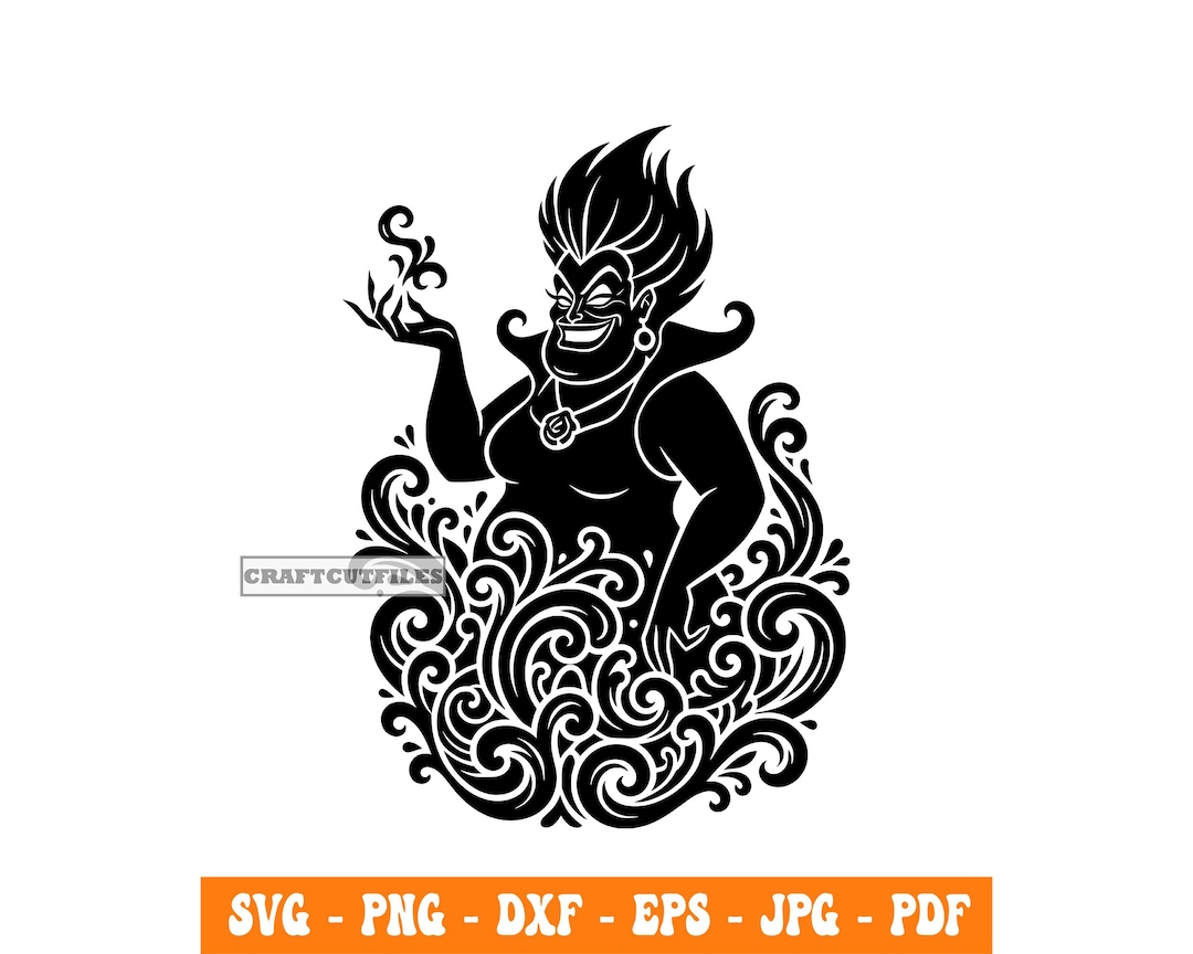 Ursula Mandala SVG PNG DXF, Sea Witch Cut File, the Little Mermaid ...