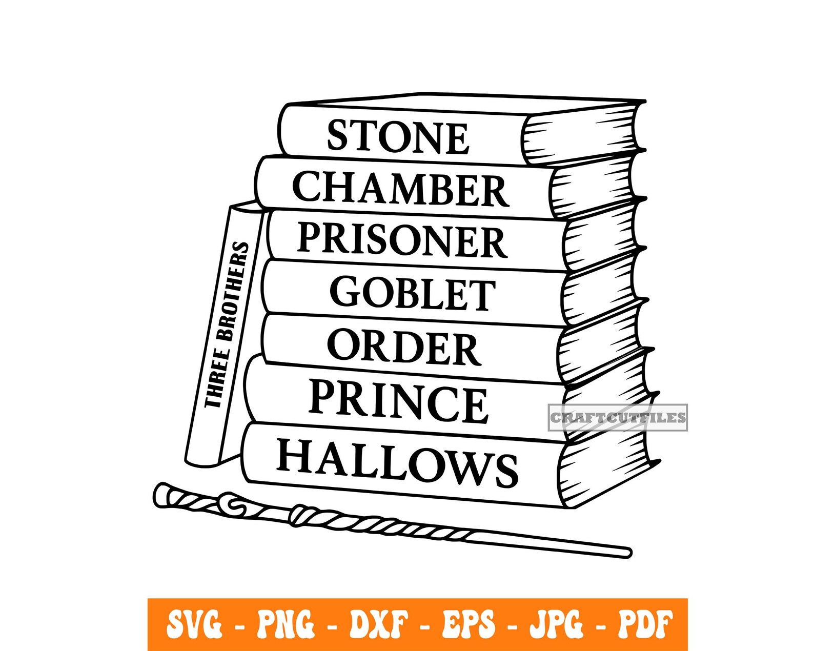 Wizard Books SVG PNG DXF, Magical Spell Book Stack, Witchcraft Library ...