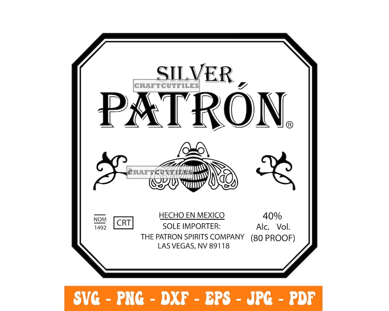 Silver Patron SVG PNG DXF, Silver Patron Files for Cricut, Silver ...