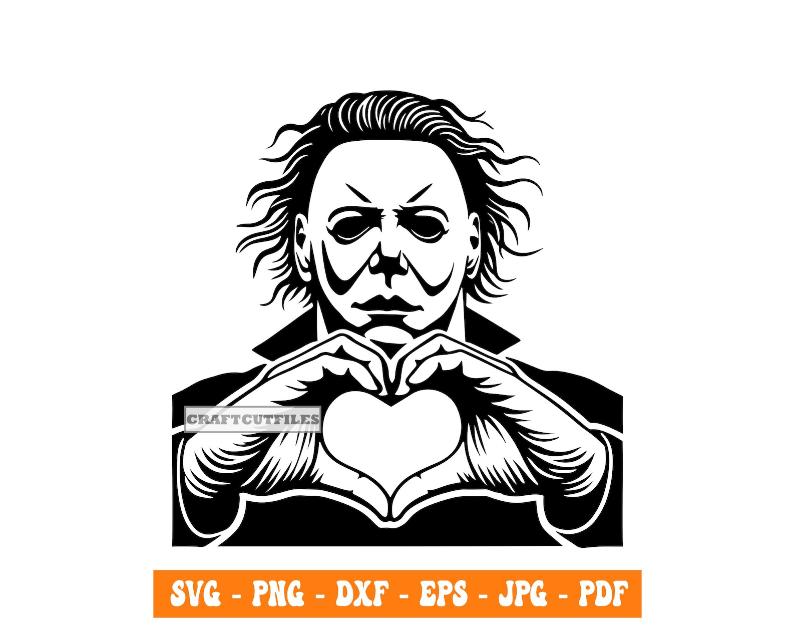 Michael Myers Horror Valentine Heart SVG PNG DXF, Clipart, Files for ...