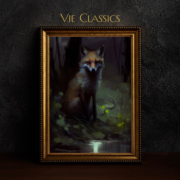 Antique Fox Oil Painting - Etsy