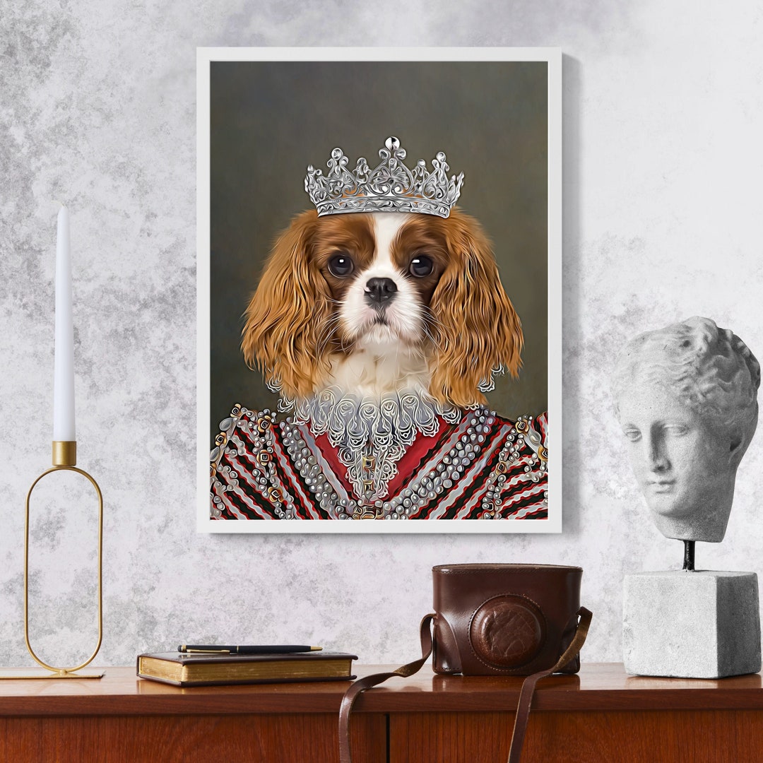 PRINCESS Dog Portrait Custom Dog Portrait Royal Queen Dog - Etsy