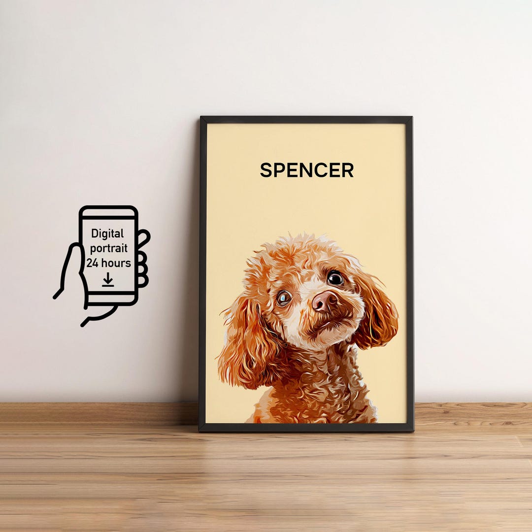Personalized Dog Portrait – Custom Pet Painting From Photo, Pet ...