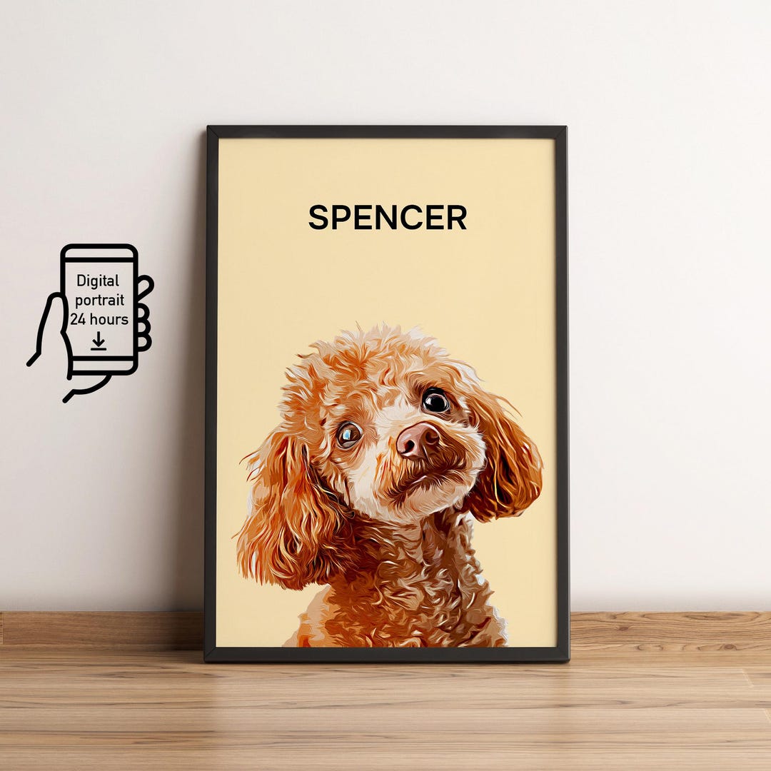 Personalized Pet Portraits Using Pet Photo Custom Digital Dog Portraits ...
