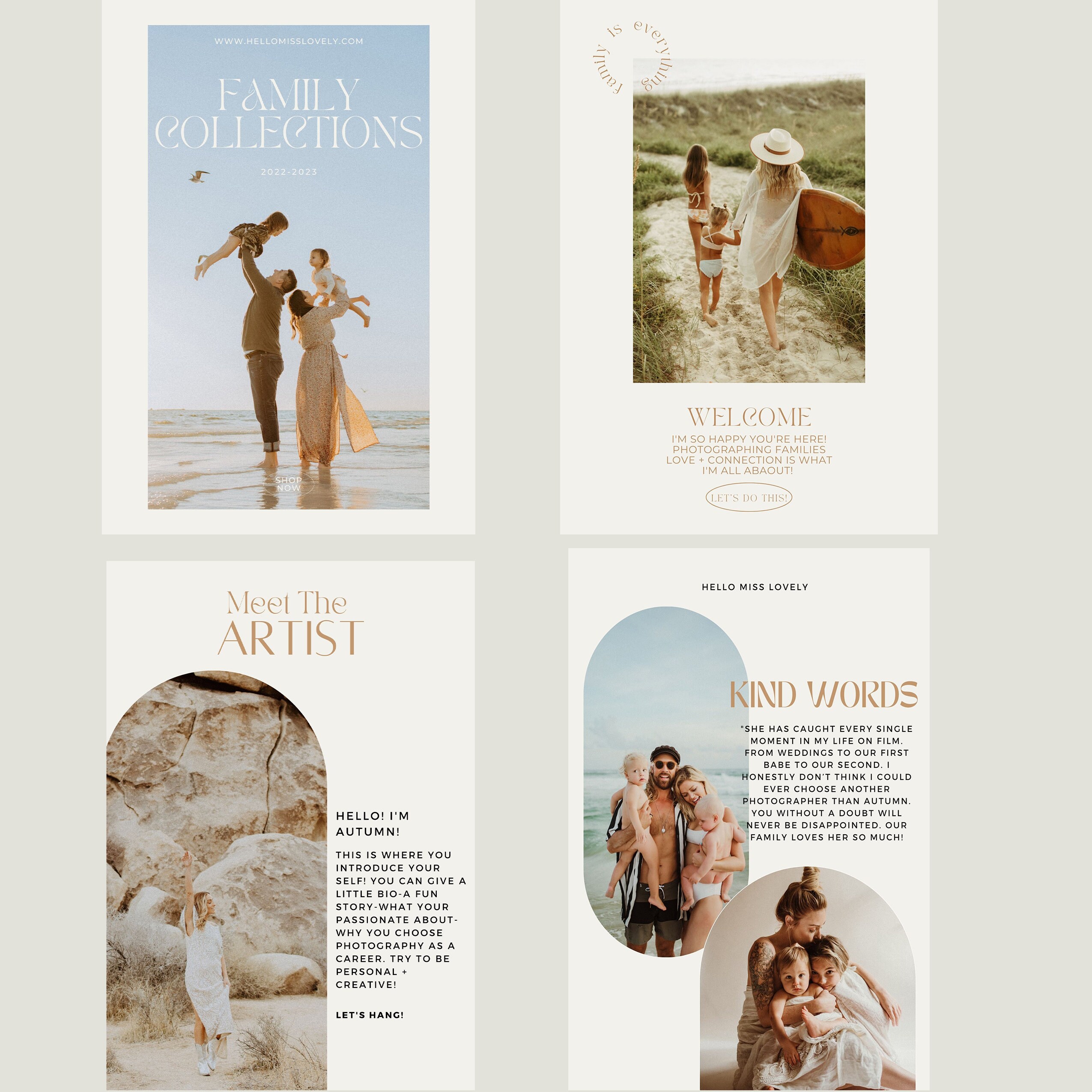 Editable Photography Canva Template, Family Collections Template ...