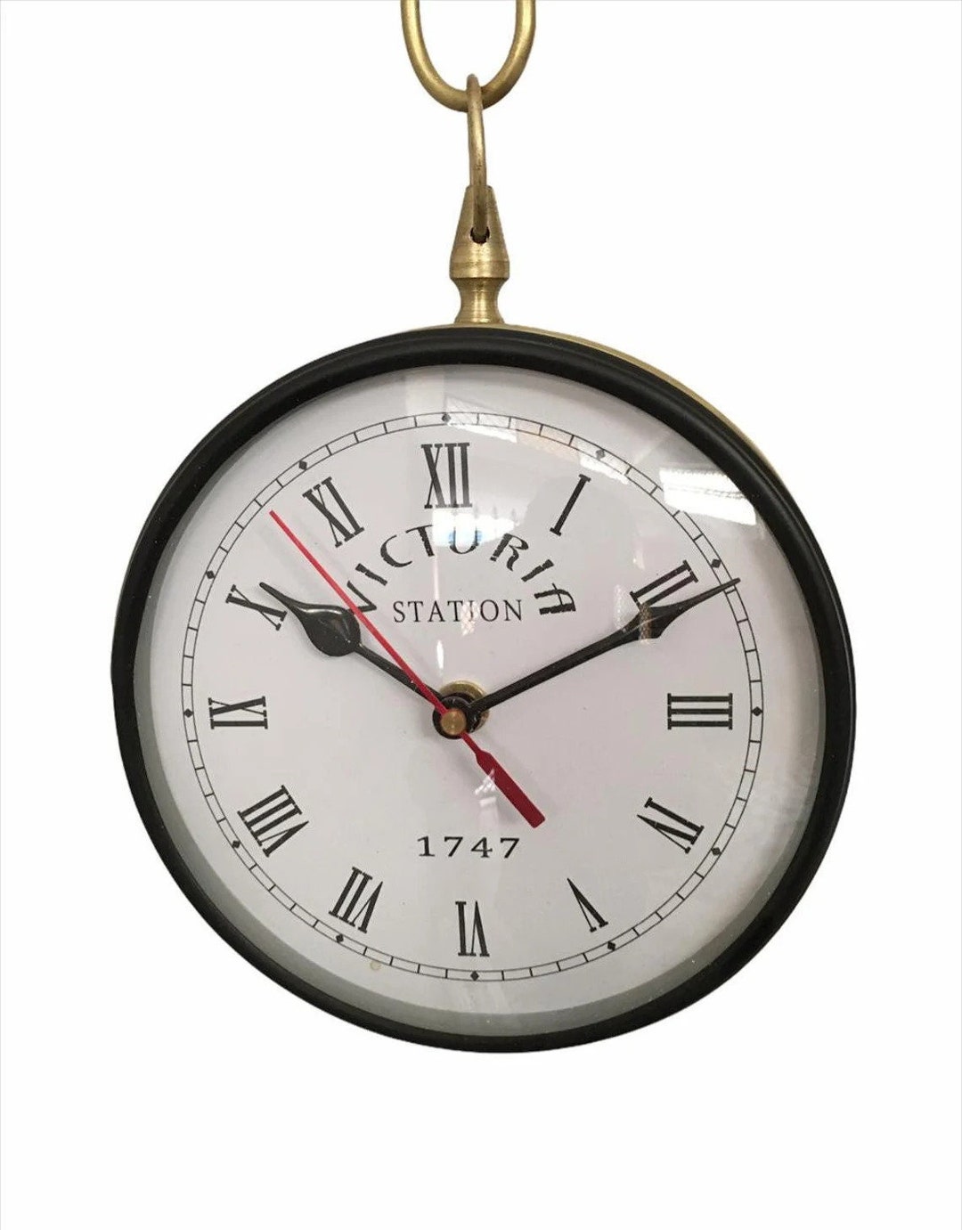 Victoria Antique Station Double Sided Copper Finish Wall Clock - Etsy
