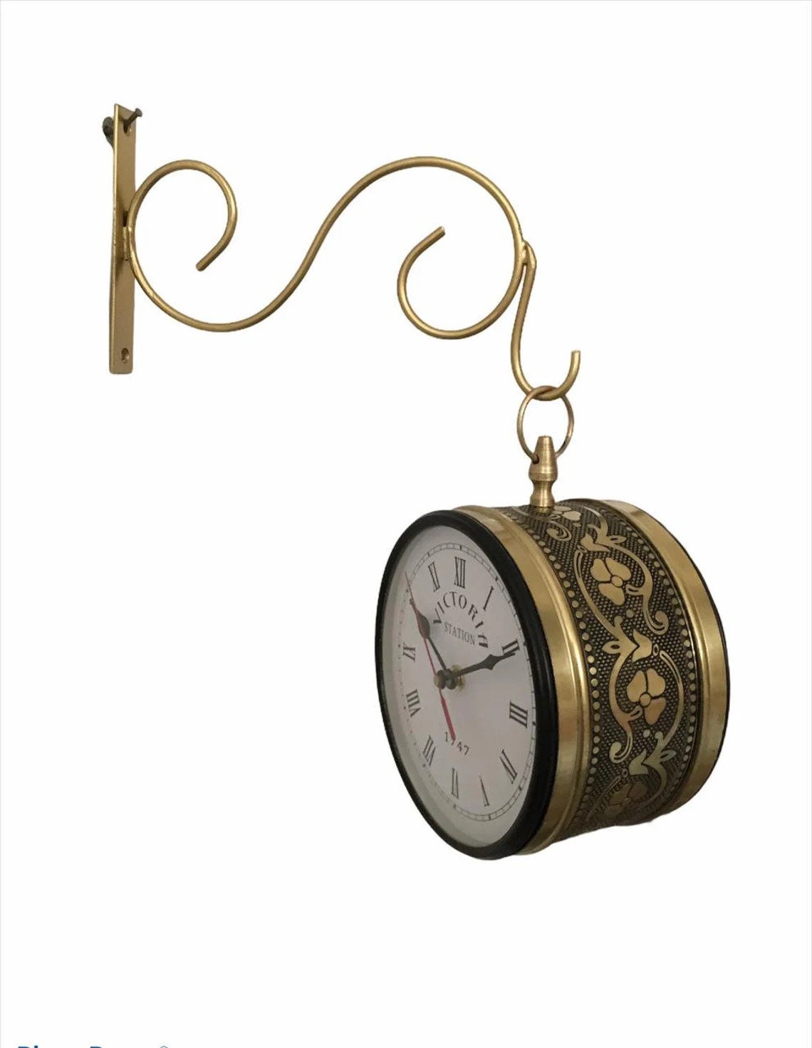 Victoria Antique Station Double Sided Copper Finish Wall Clock - Etsy
