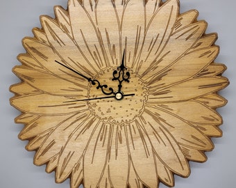 Sunflower Wall Clock Wood - Etsy