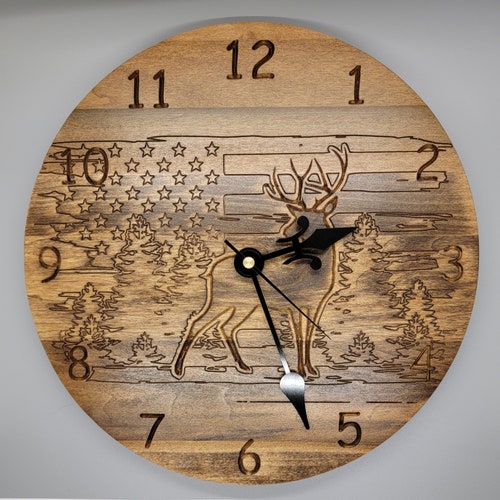 Personalized Deer Clock Deer Lodge Clock - Etsy