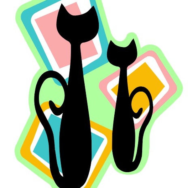 Mid Century Modern Animals Svg - Etsy