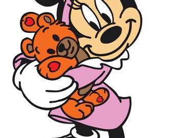 Minnie Mouse With Teddy Bear Image - Etsy