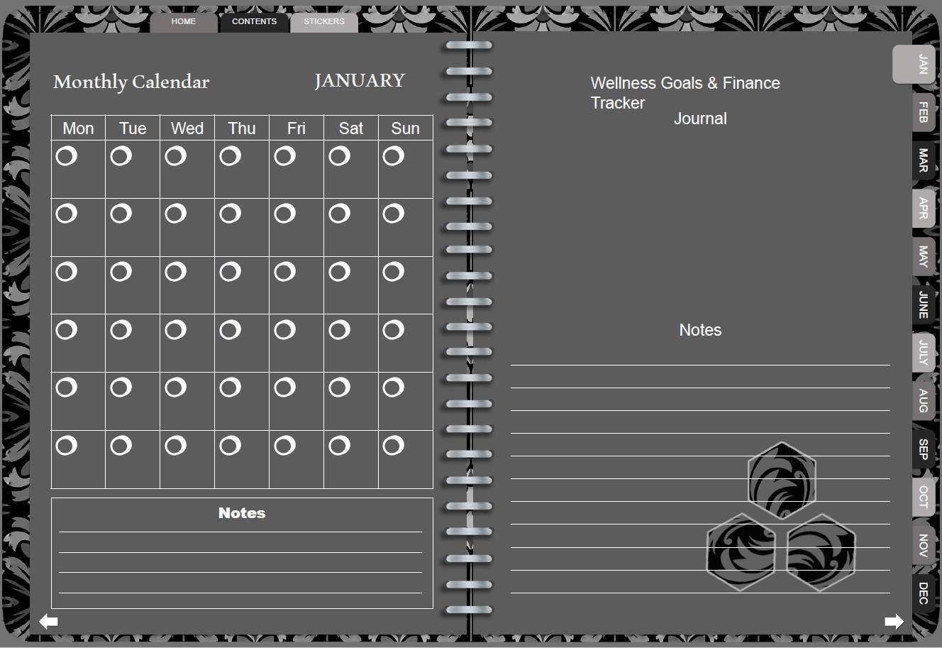 Black Regal Universal Weekly Planner - Etsy