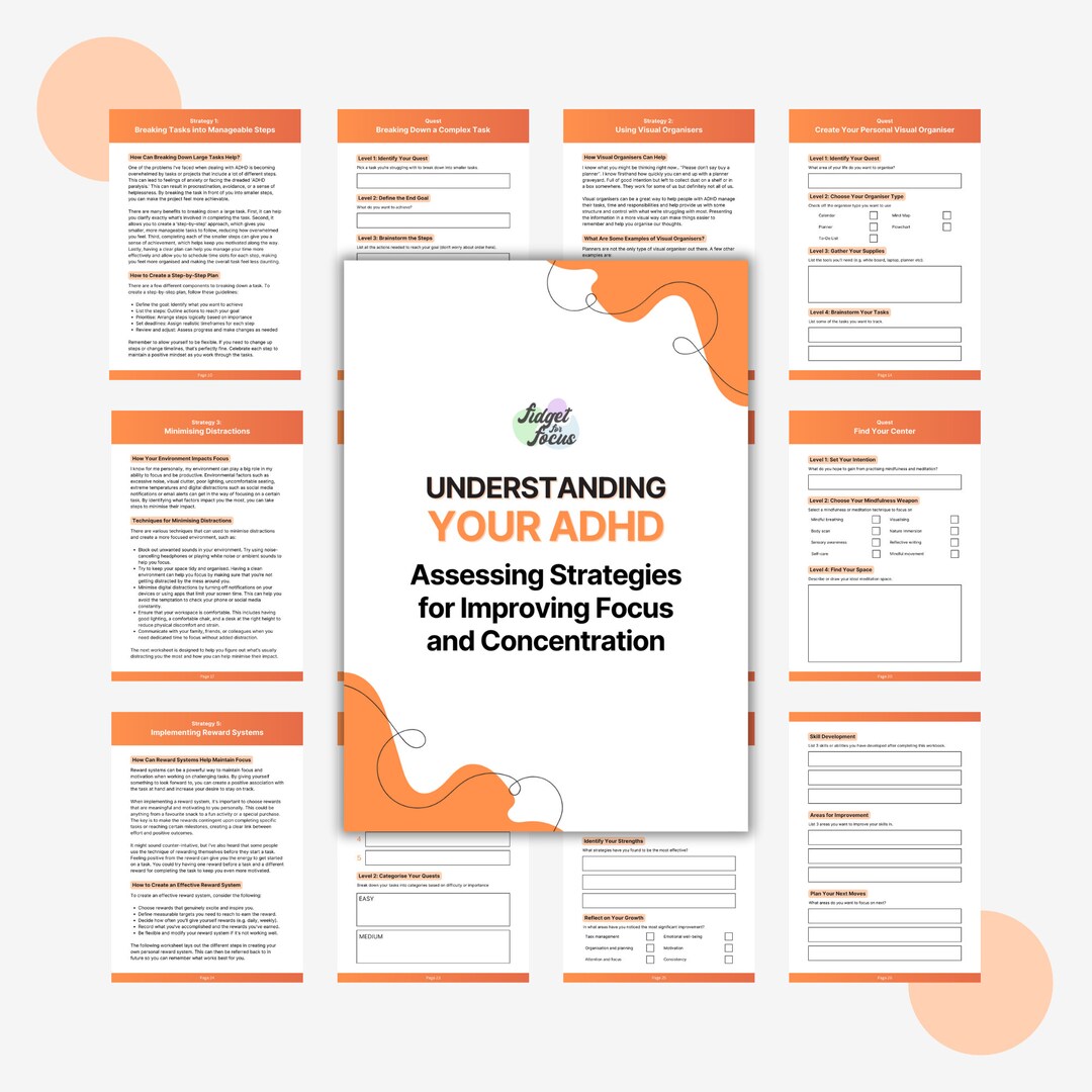 ADHD Focus & Concentration Workbook Strategies for Improving Attention ...