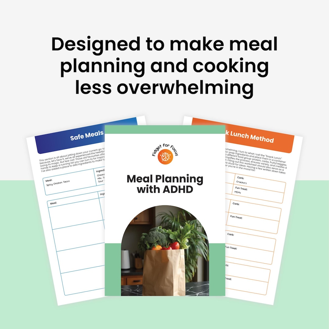ADHD Meal Planning Workbook Simple Food Planning Guide Stop Stressing ...