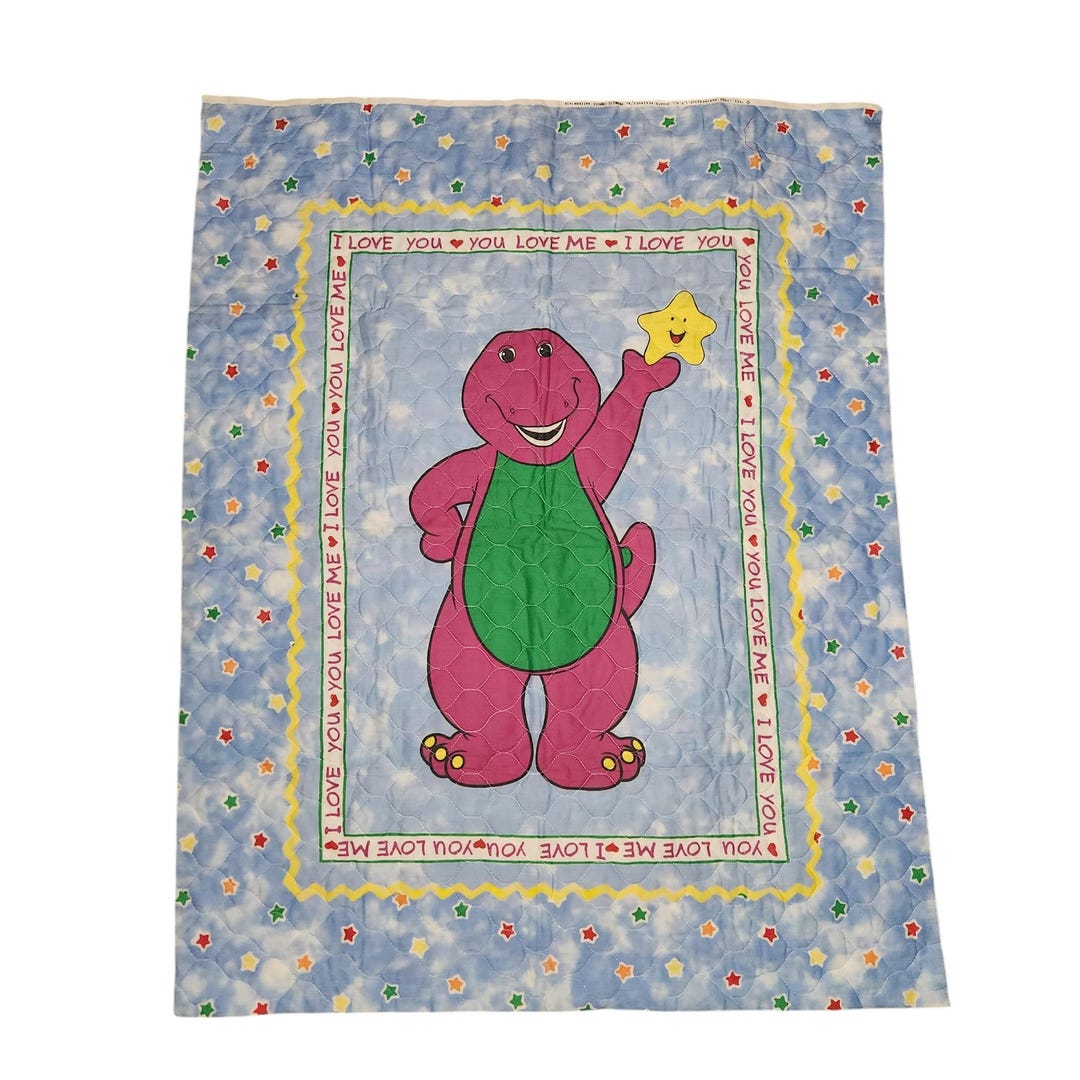 1990 Quilted Barney and Friends Fabric 1 Yard - Etsy