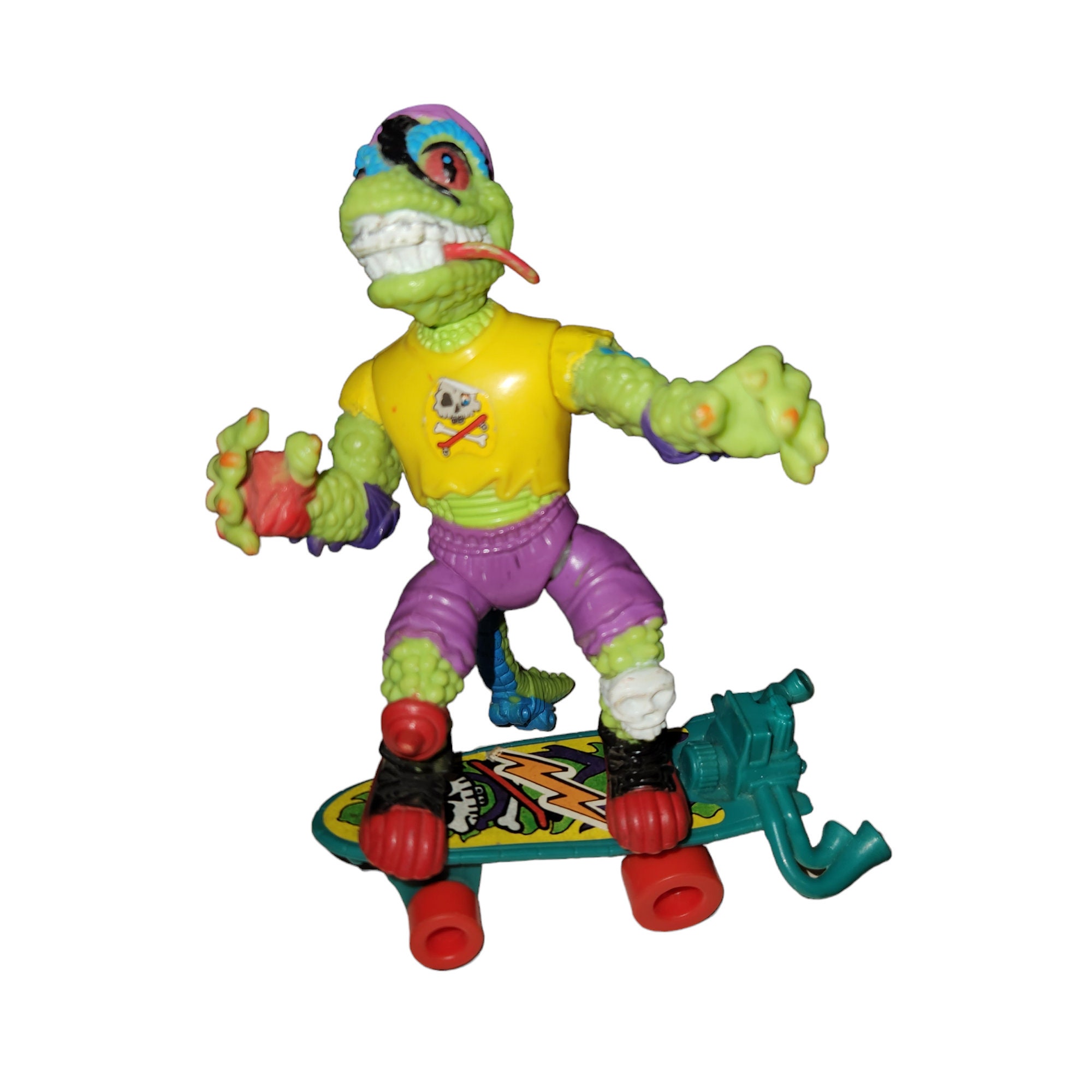 1990 TMNT Mondo Gecko Action Figure With Skateboard - Etsy
