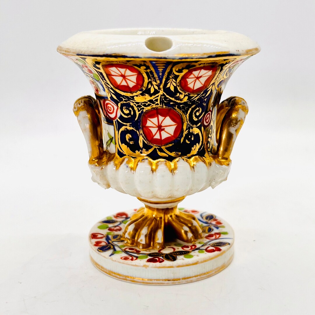 Antique Derby Imari Porcelain Inkwell Vase: Handpainted Urn, C1800-1825 ...