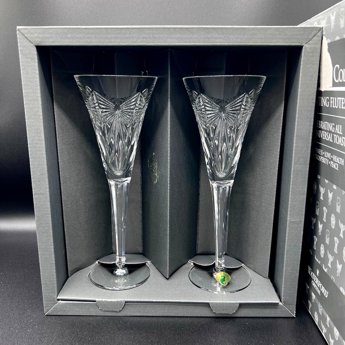 Waterford Crystal Champagne Flutes, the Millennium Collection Yr2000 ...