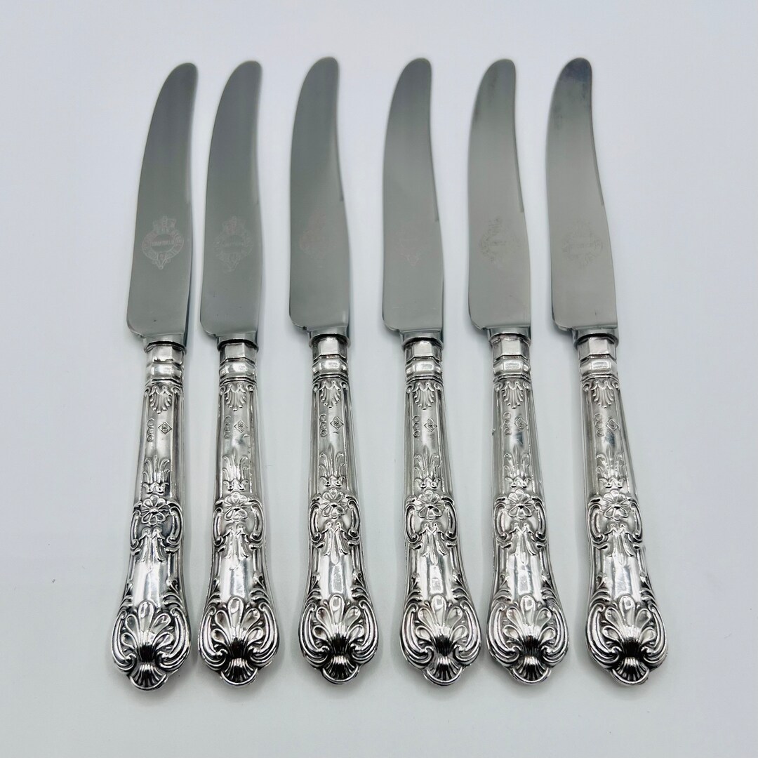 Vintage Sterling Silver Dessert Knives - Harrison Brothers Queens ...