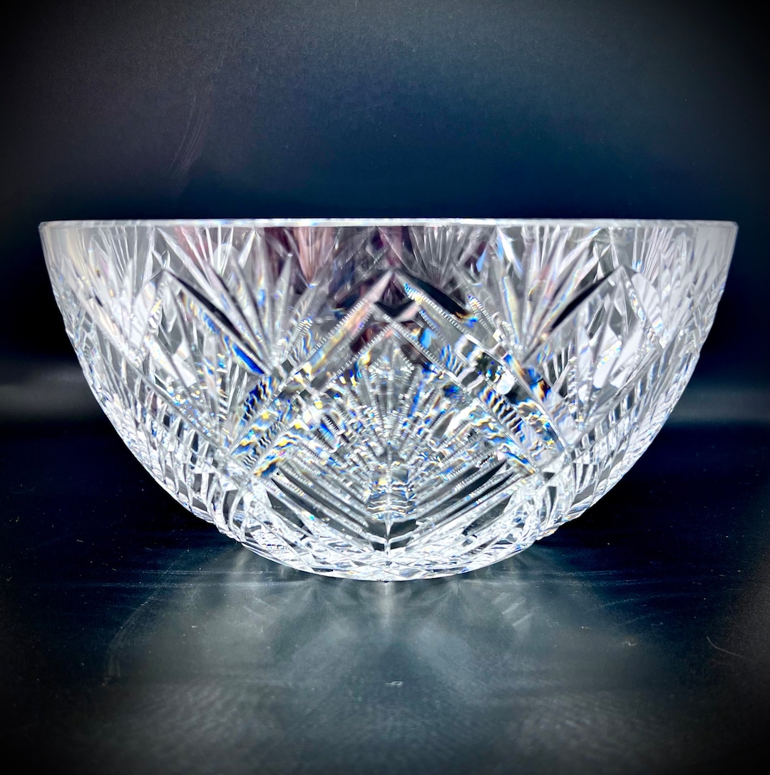 WATERFORD CRYSTAL Bowl | Heavy Cut Crystal Fruitbowl, Star Cut Base ...