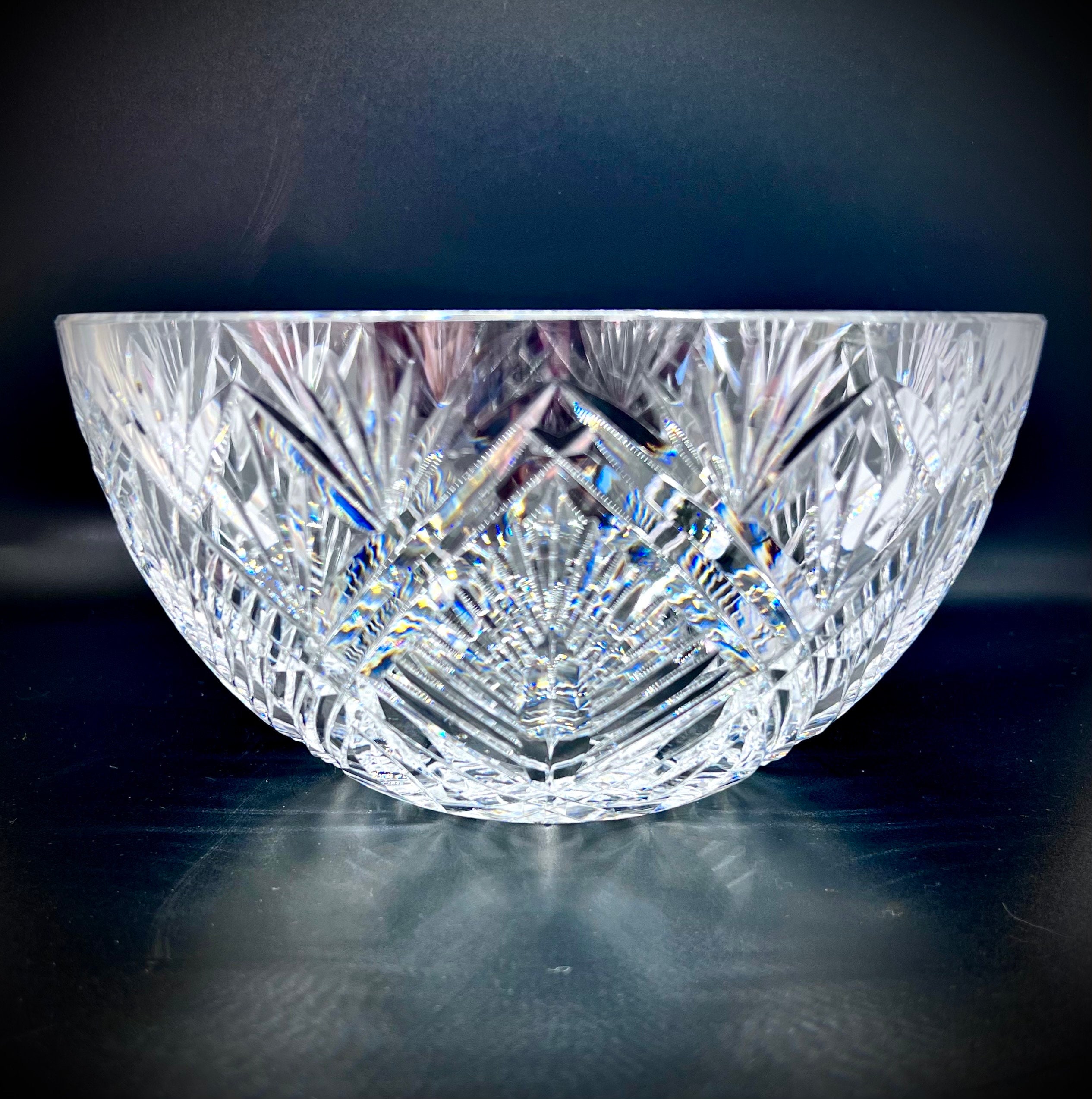 WATERFORD CRYSTAL Bowl Heavy Cut Crystal Fruitbowl, Star Cut Base Large ...