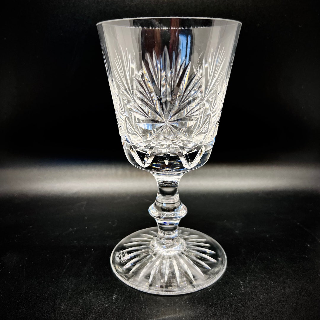 VINTAGE EDINBURGH CRYSTAL Wine Glass, Star of Edinburgh Pattern, Signed ...