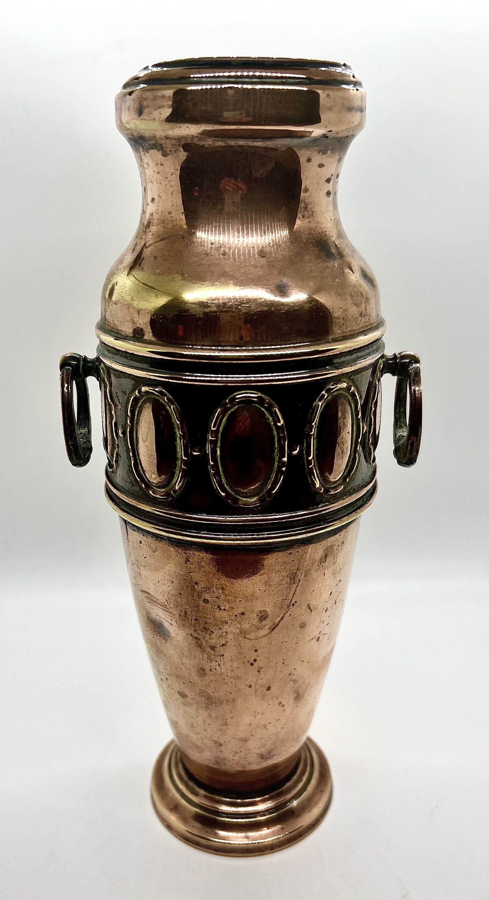 Antique Copper Vase, Art Deco Decorative Hammered Copper Vase Arts and ...